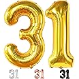 Amazon.com: Katchon Giant Gold 31 or 13 Balloons Numbers - Large 40 ...
