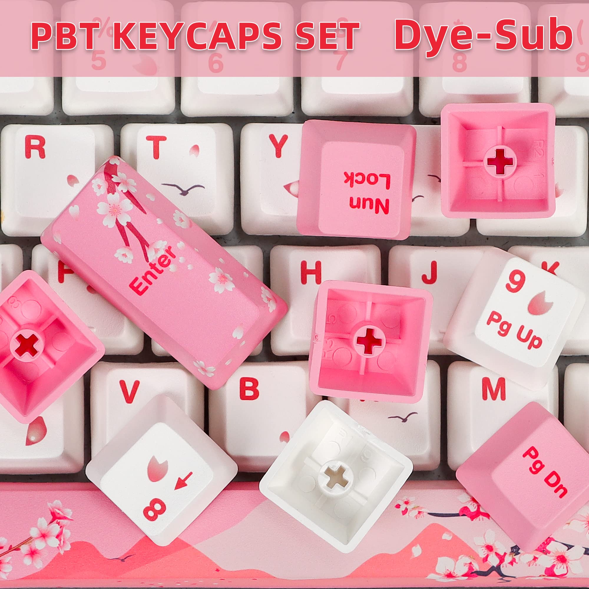 Mua 104 PBT Pink keycap Set ，Dye Sublimation OEM pink Custom keycaps ...