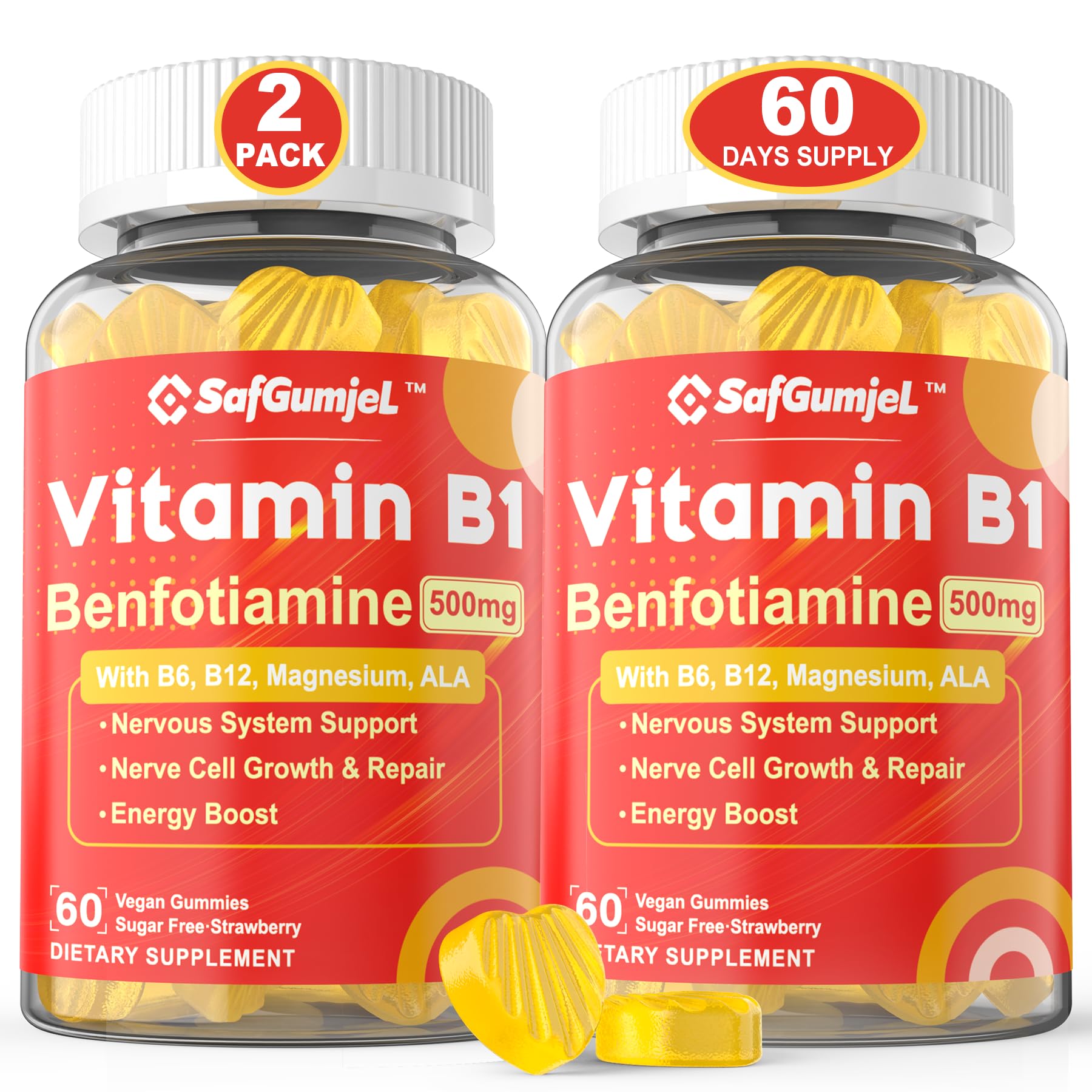 Mua Vitamin B1 Gummies Benfotiamine 500mg - Energy Metabolism & Healthy ...