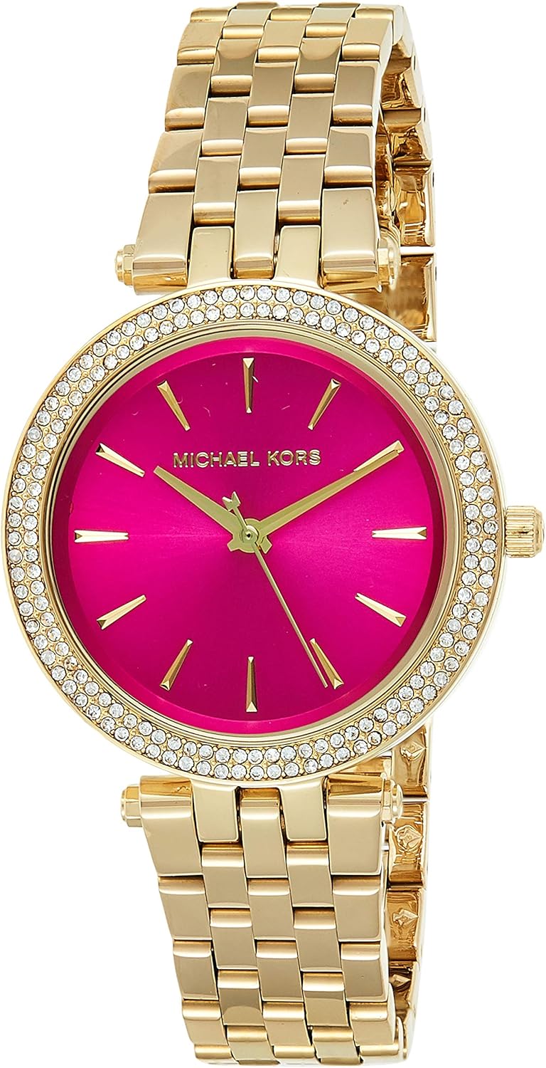 Michael Kors Women's Quartz Watch with Purple Dial Analogue Display and ...