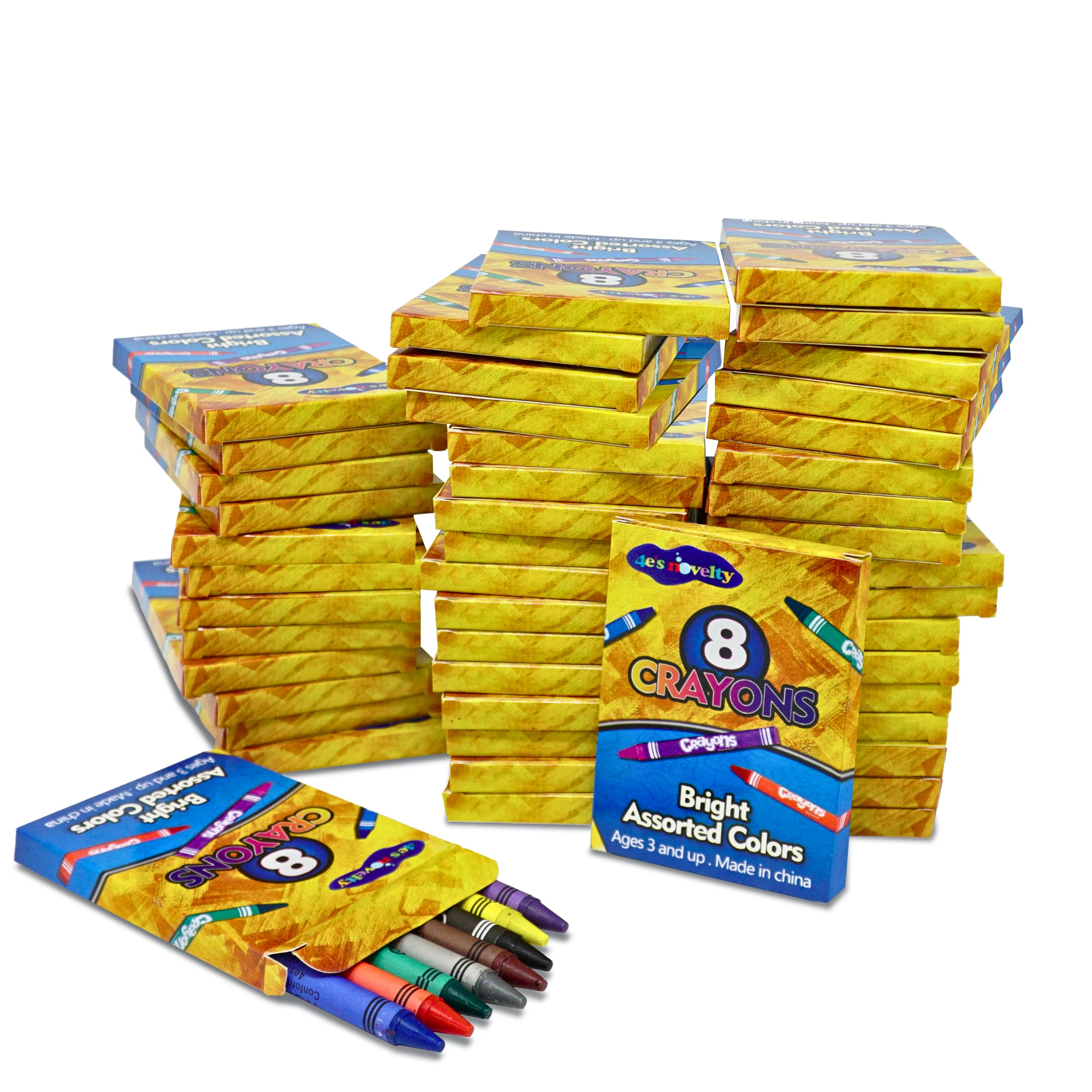 4E's Novelty 48 Boxes of 8-Packs Bulk Crayons for Kids, Classroom ...