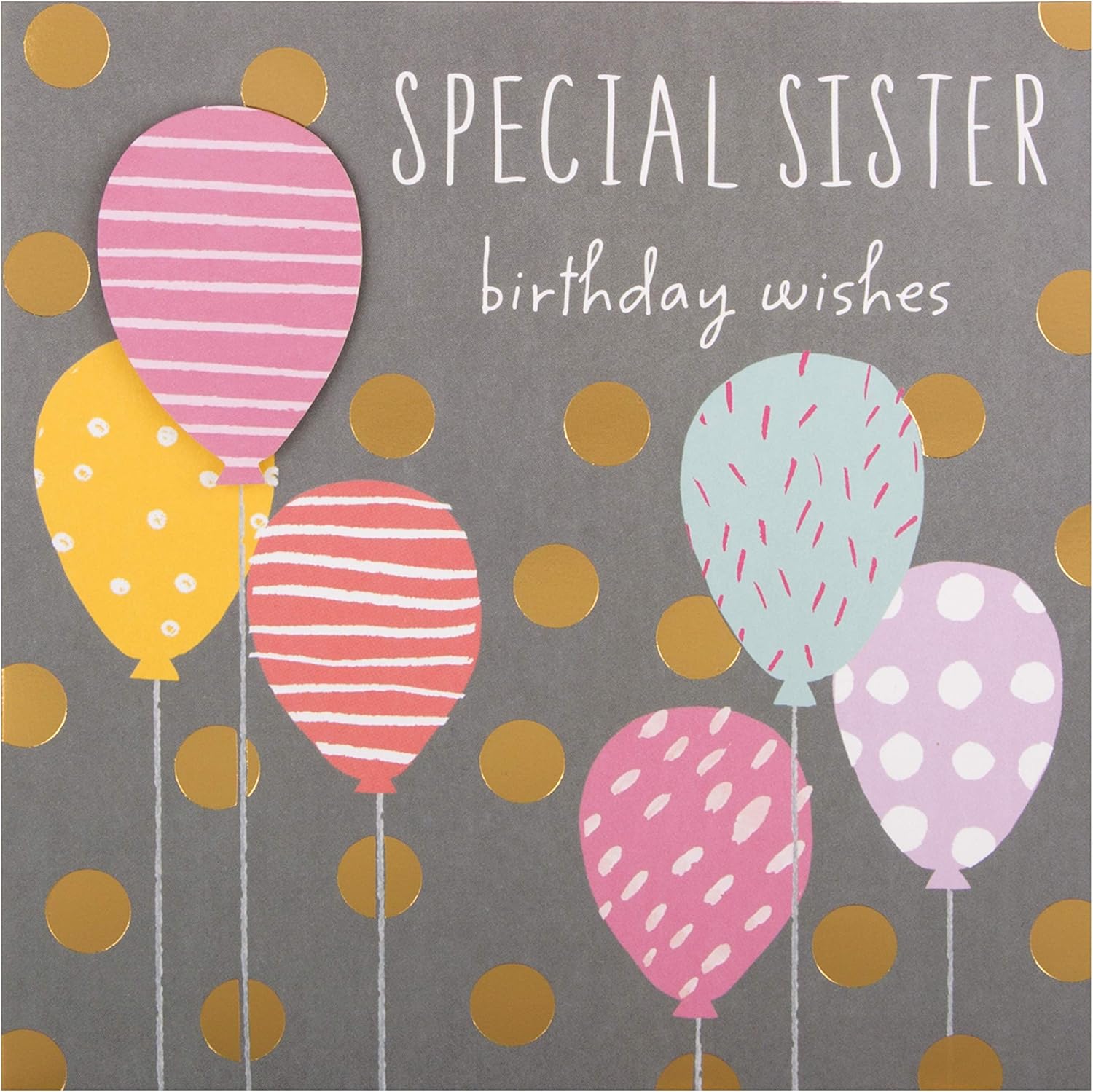 Birthday Card For Sister From Hallmark Contemporary Balloon Design 