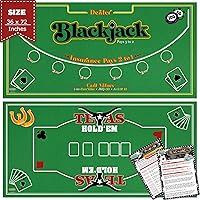 Gamie Double Sided Felt Casino Mat, 36" x 72" for Blackjack & Texas ...