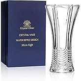 Amazon.com: CS Crystal Vase 12-inch high, Rhombus Design, for Flowers ...
