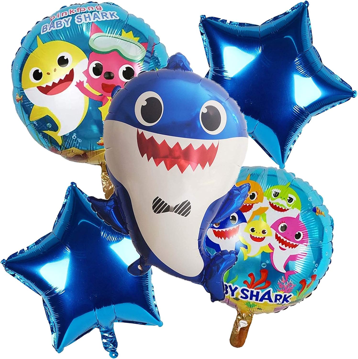 HIGHLAND 5 Pcs Baby Shark Balloons Party Supplies - Shark Balloons for ...