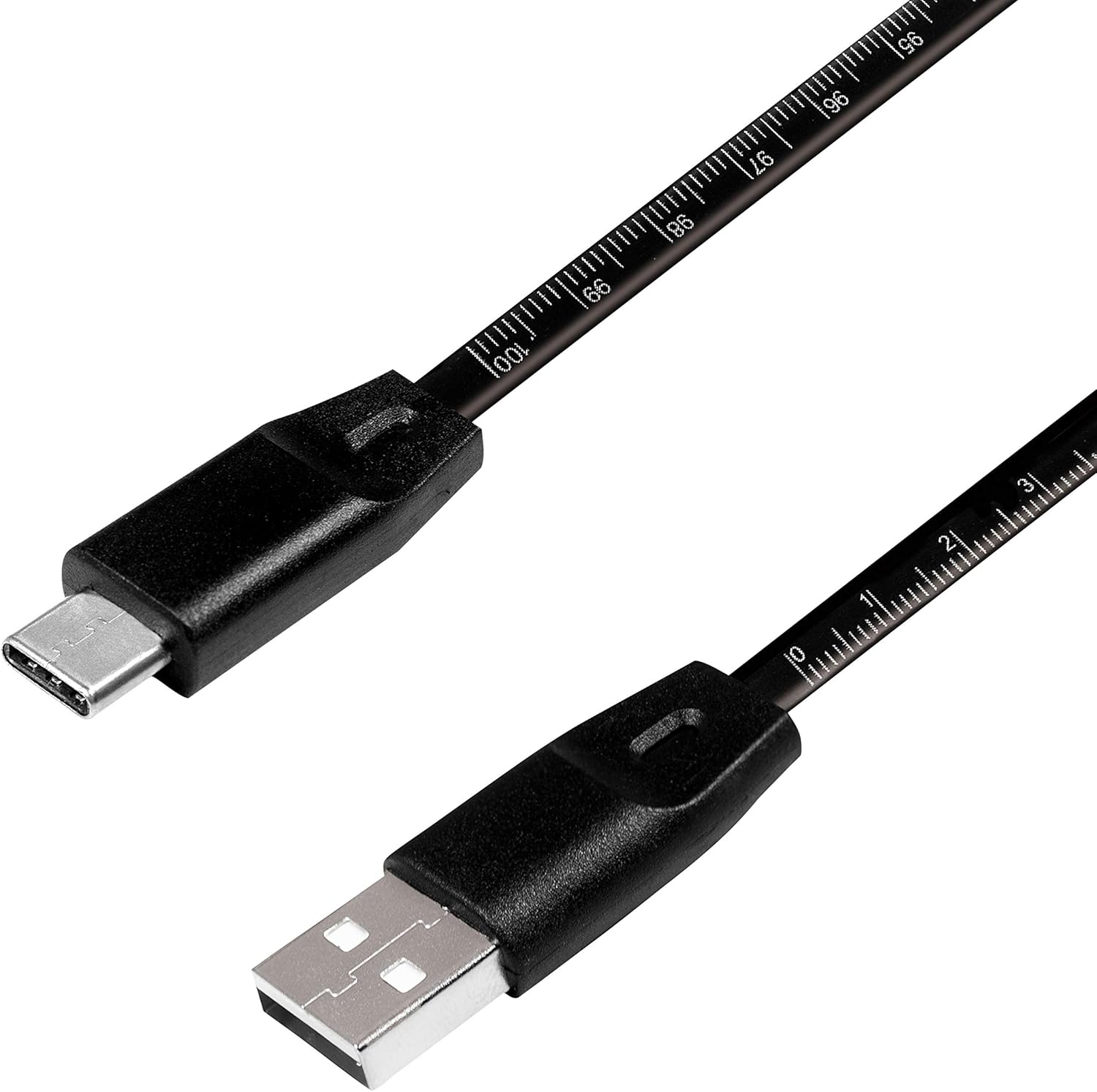 USB 2.0 Connection Cable with Ruler, USB (Type A) to USB (Type C) Black ...