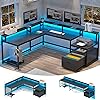 SEDETA L Shaped Gaming Desk, 66" with File Drawer & Power Outlet, Home ...