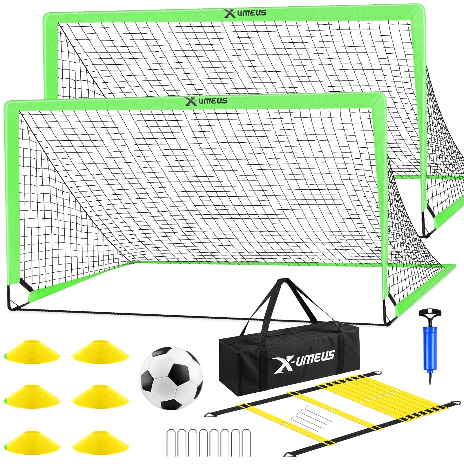 Kids Soccer Goals for Backyard Set of 2, 6x4 ft Portable Pop Up Soccer ...