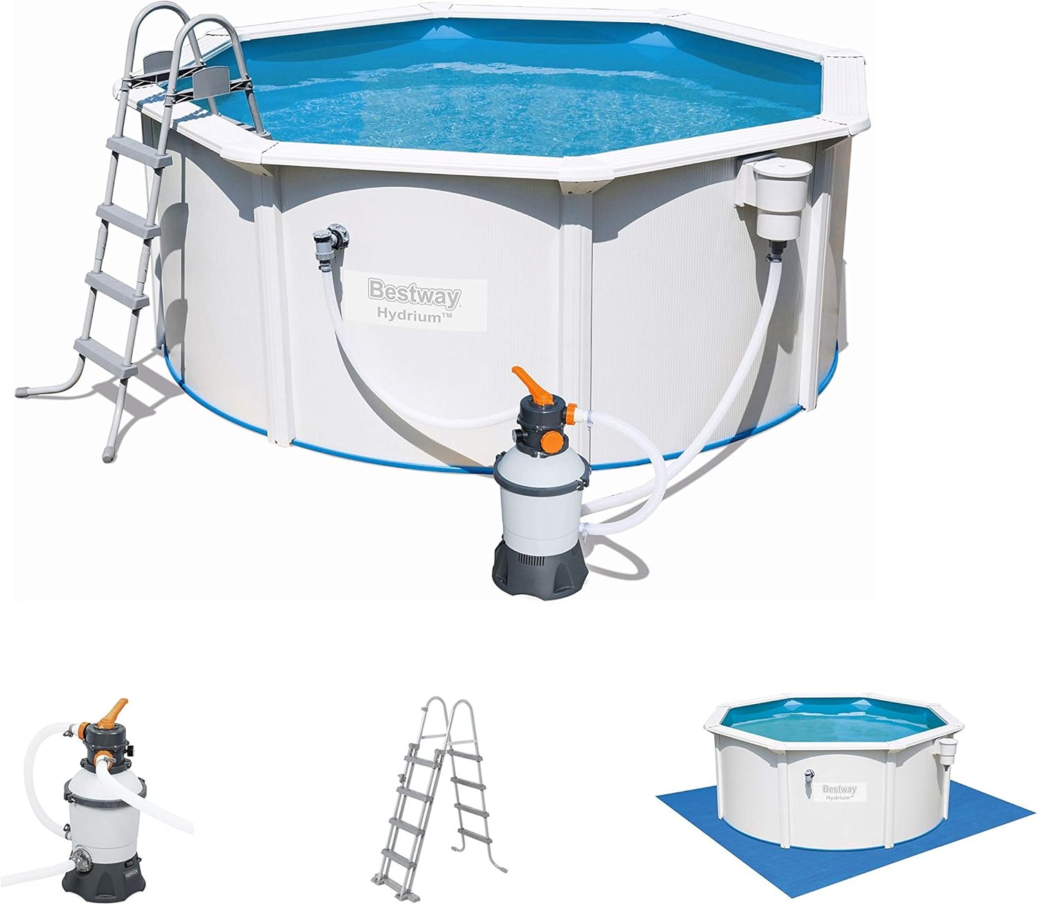 Bestway 56566 hydrium Pool Set Ø300 X 120 Cm, Acero Pared Pool con ...