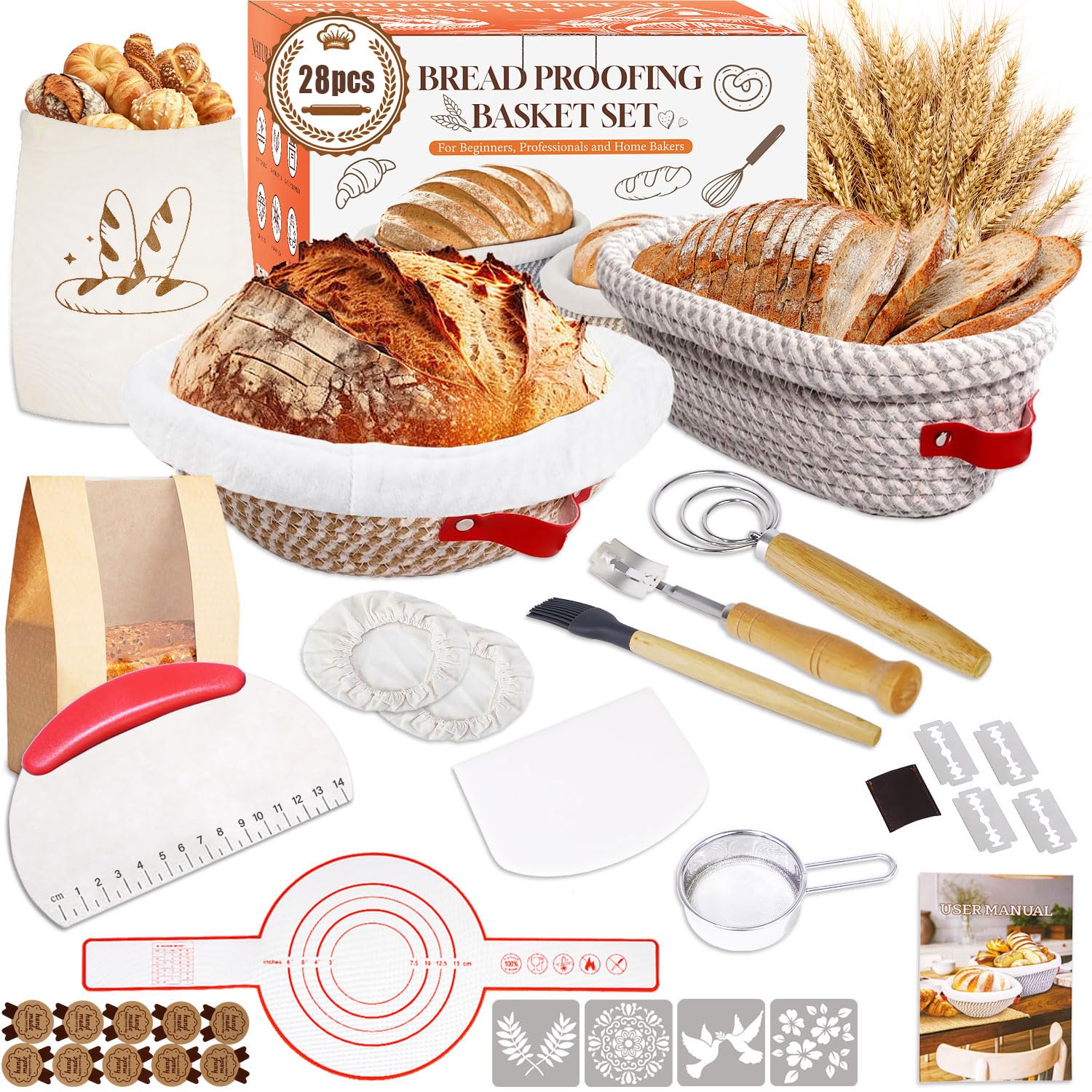 Sourdough Starter Kit, Sourdough Bread Baking Supplies, Cotton Rope ...