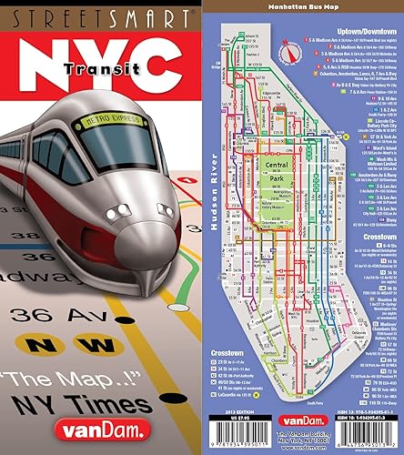 StreetSmart NYC Transit Map by VanDam-Laminated pocket size Transit map ...