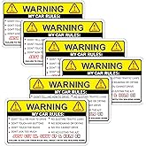 Amazon.com: Funny Vehicle Safety Warning Rules Sticker Adhesive Vinyl ...