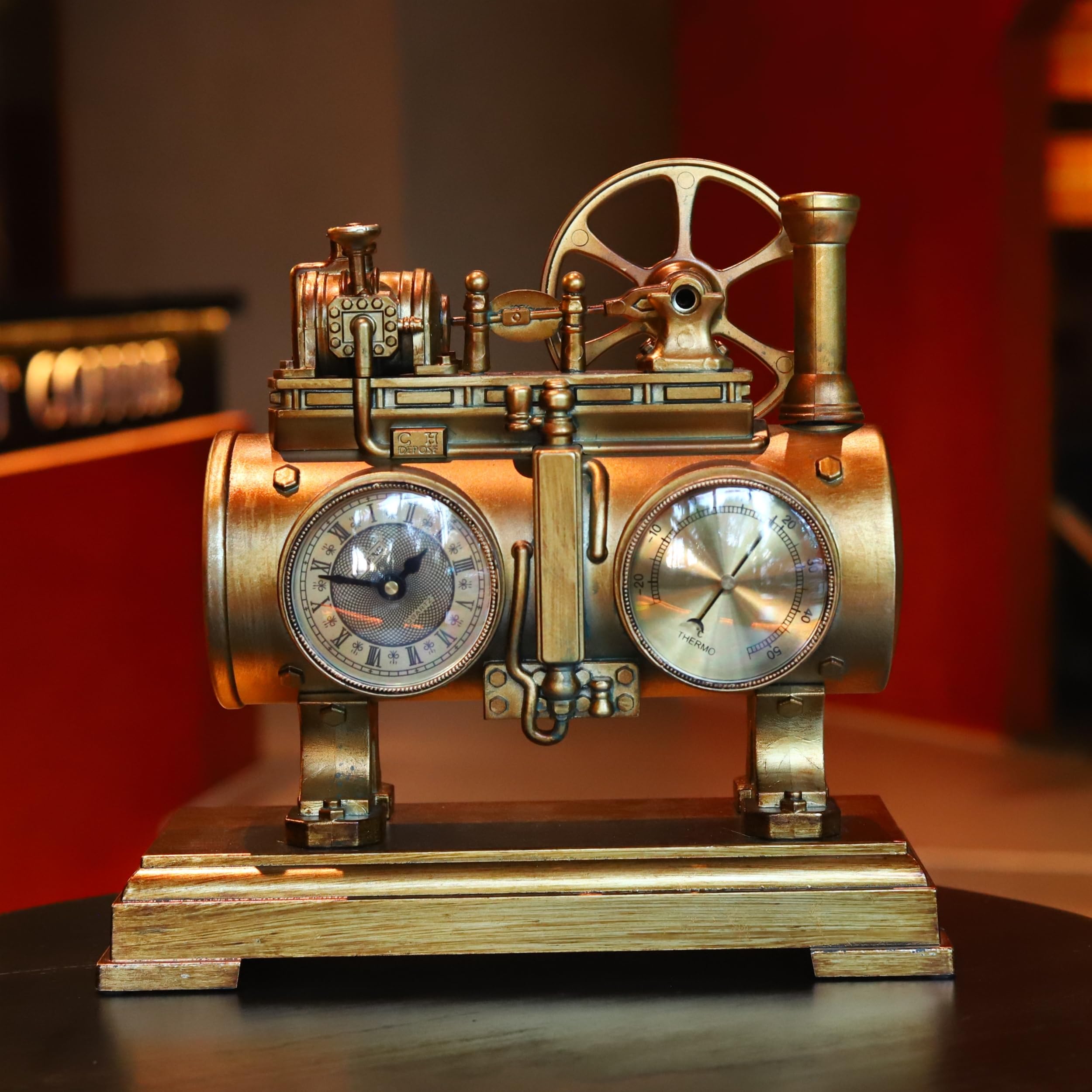 HEINBOW Vintage Table Clock Roman Numeral Tabletop Clock Mantel Clock ...