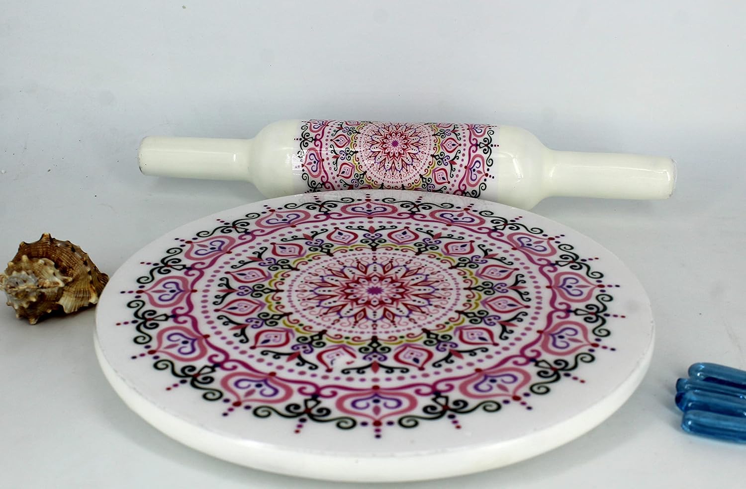 SCHUTCON Printed chakla belan Pure Marble Heavy chakla and a Wooden ...