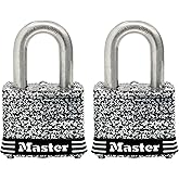 Master Lock 5SST Stainless Steel Outdoor Padlock with Key, 2 Pack Keyed ...