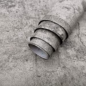 TOTIO Grey Contact Paper Gray Cement Industrial Wall Paper Concrete ...