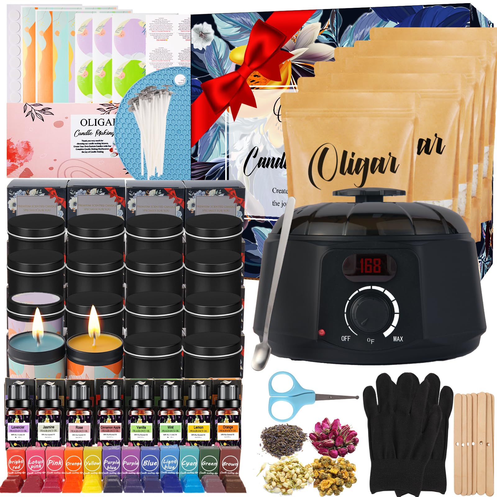 Complete Candle Making Kit with Wax Melter, Candle Making Supplies ...