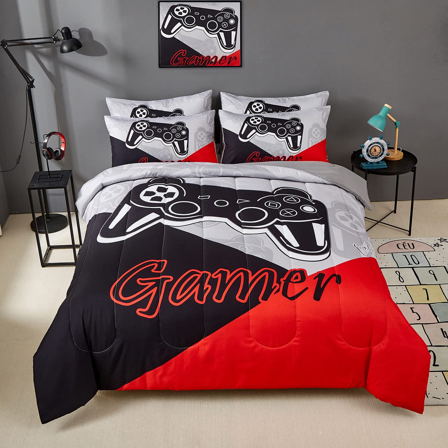 akkialla Gaming Comforter Sets for Kids Teen Boys,Video Games ...