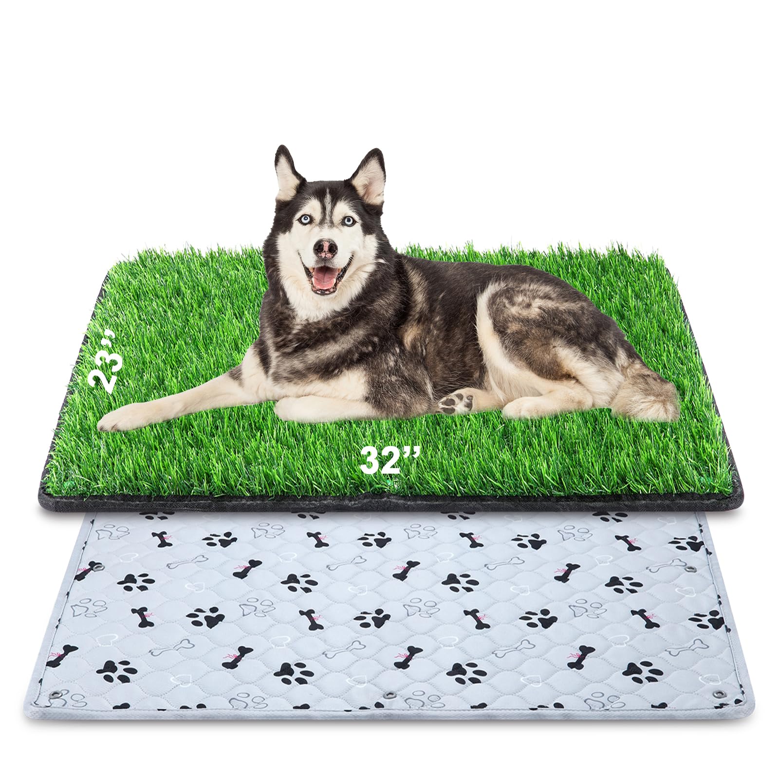 Dog Mat With Pee Pad 32×23", Medium Dog Litter Box Indoor Artificial ...