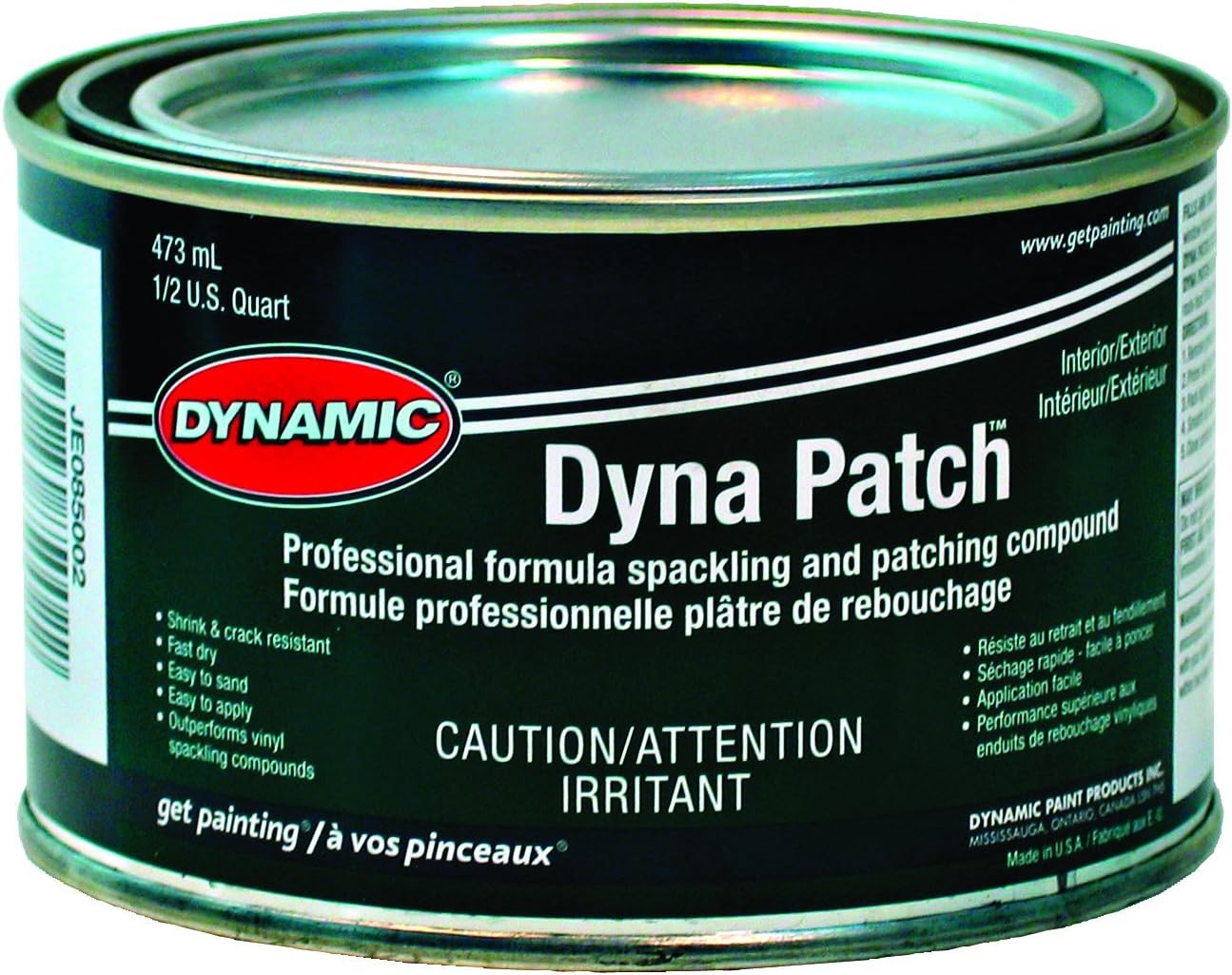 Dynamic JE085002 Dyna Patch Pro Spackling and Patching Compound, 15 ...