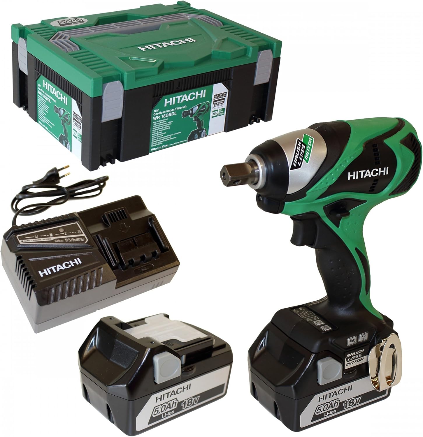 Hitachi Cordless Impact Wrench, 1 Piece, WR18DBDL 5 Litre (HSC II ...