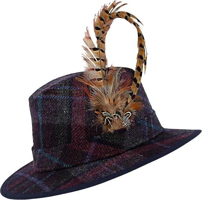 Failsworth Ladies Country Gamekeeper Fedora Hat with Feather: Amazon.co ...