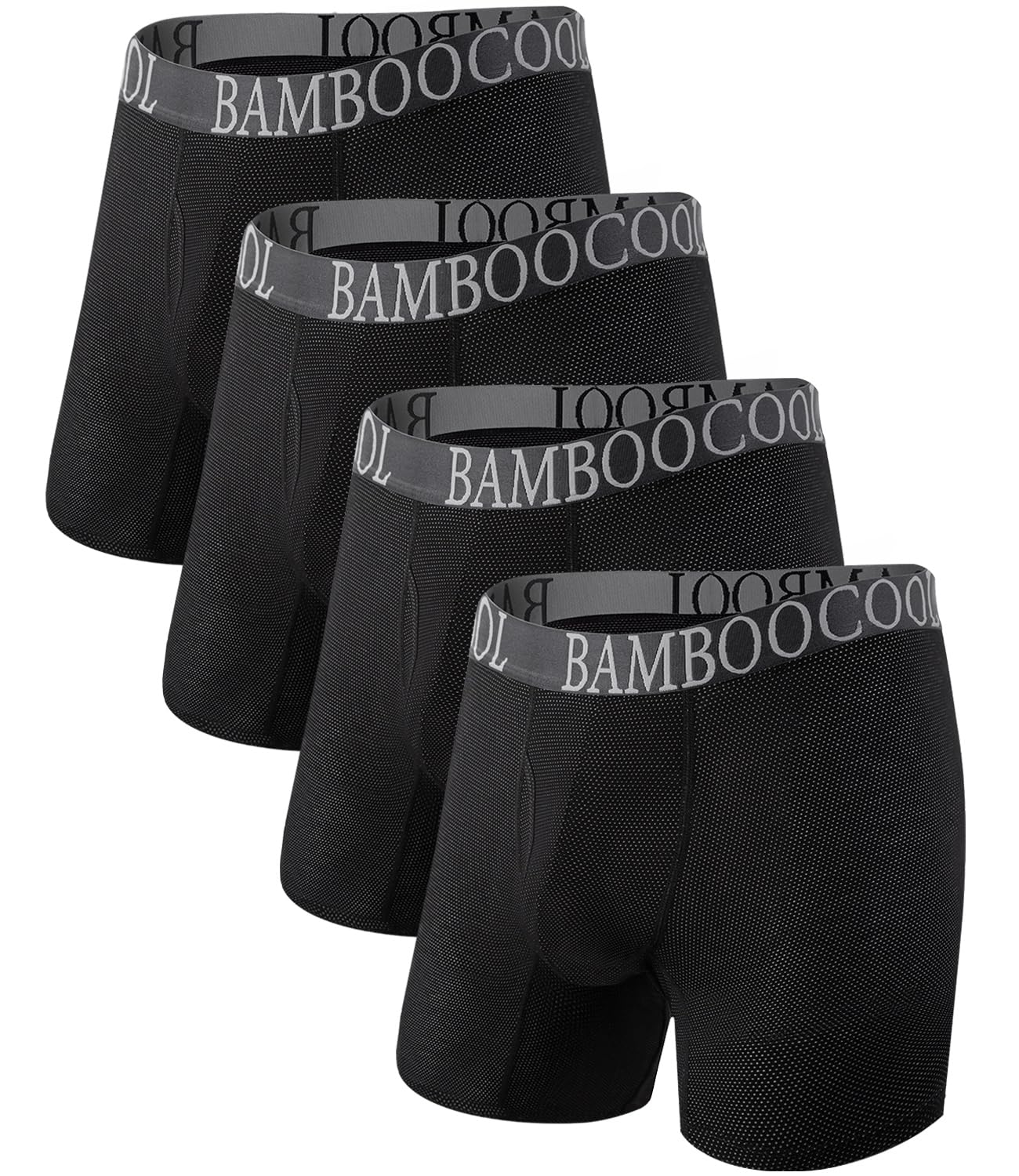 BAMBOO COOL Men's 360° Breathable Mesh Underwear Moisture-Wicking Boxer ...