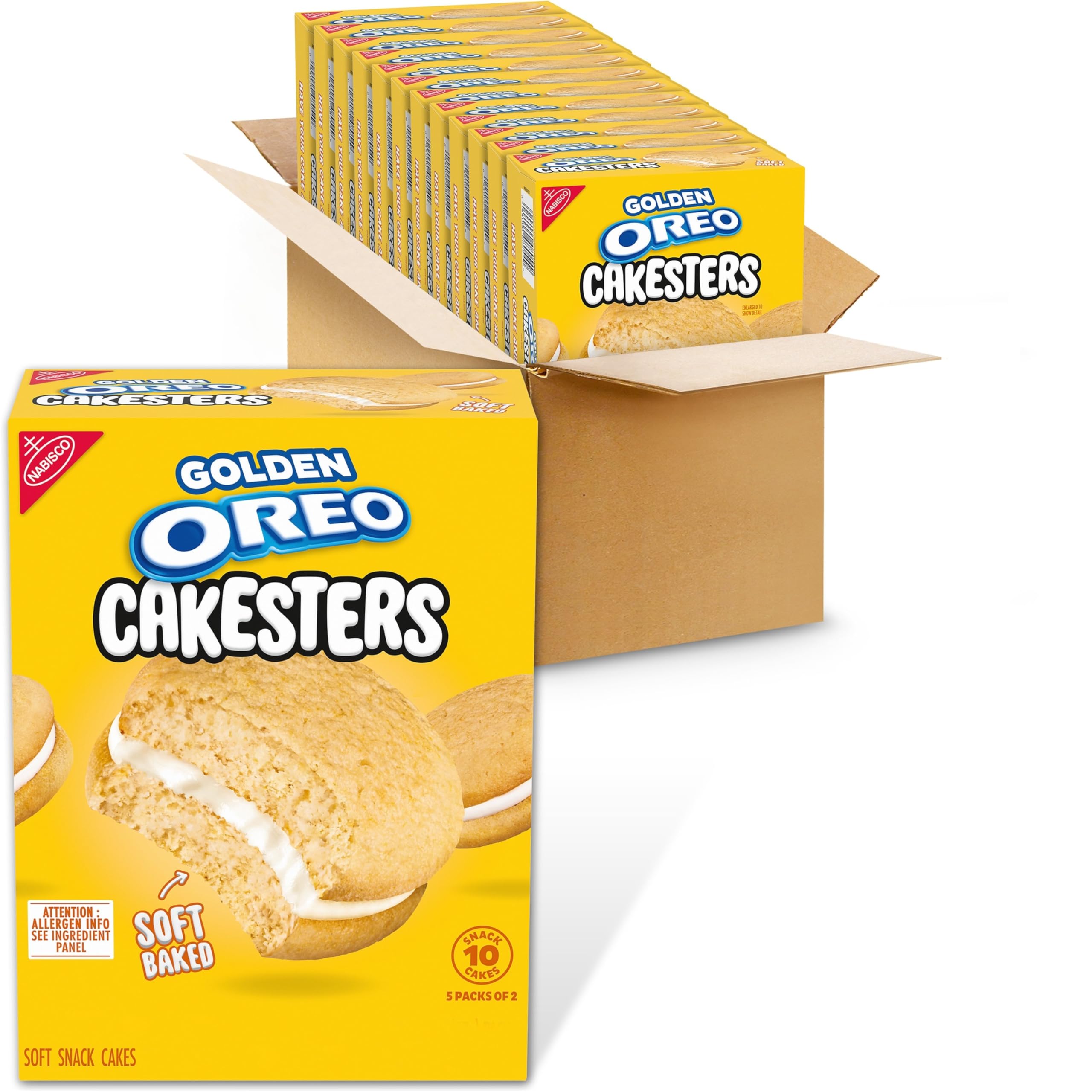 OREO Golden Cakesters Soft Snack Cakes, 12-5 Count Boxes (60 Total ...