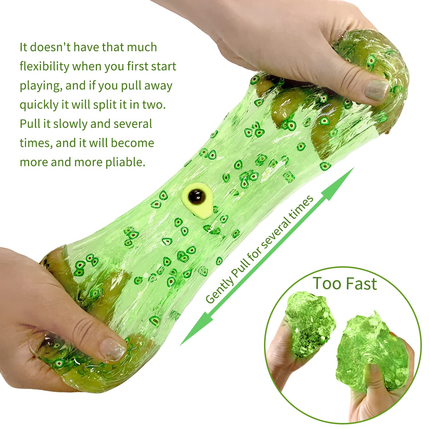 Mua Avocado Jelly Clear Green Slime with Fruit Slices, Crystal See ...