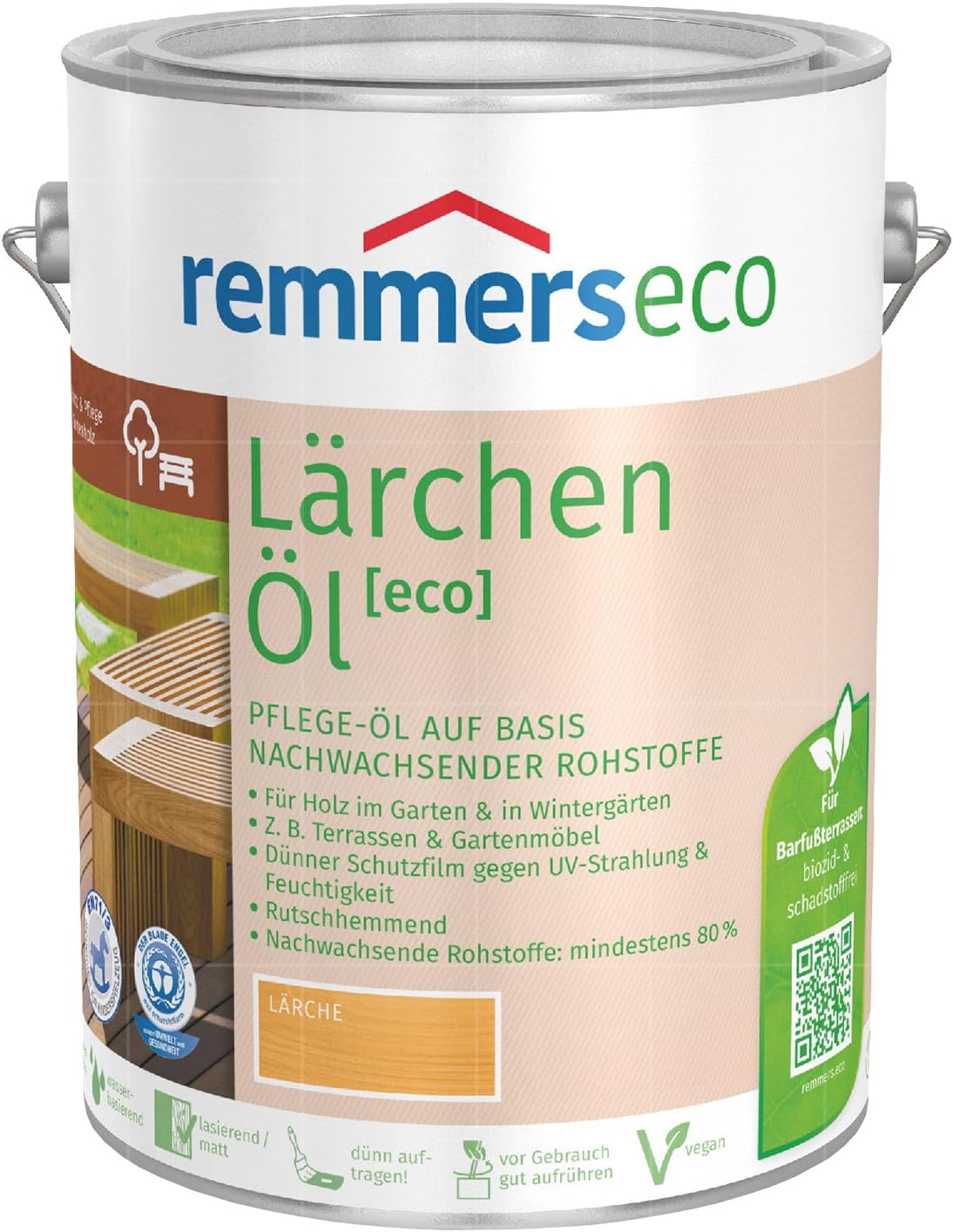 Remmers Gartenholz-Öle [eco] Holzpflege Möbelpflege (750 ml, Lärchen-Öl ...
