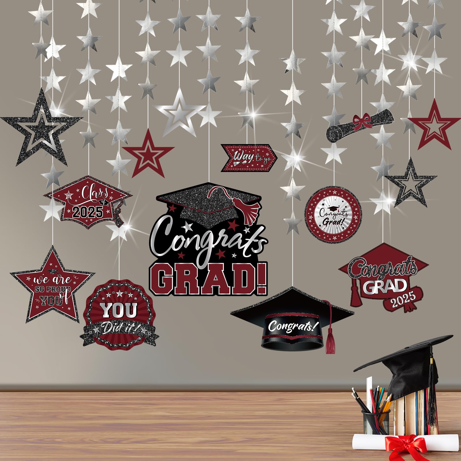 Yisong 14 Pcs Graduation Garland Class of 2025 Graduation Decoration ...
