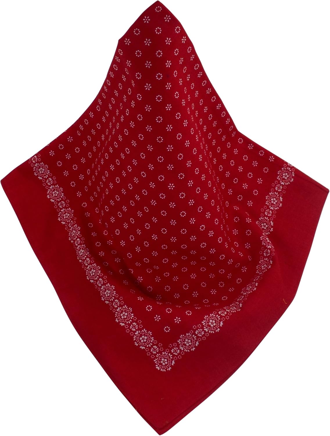 Rotes Nickituch mit Blüten und Blumen-Bordüre | Bandana aus 100% ...