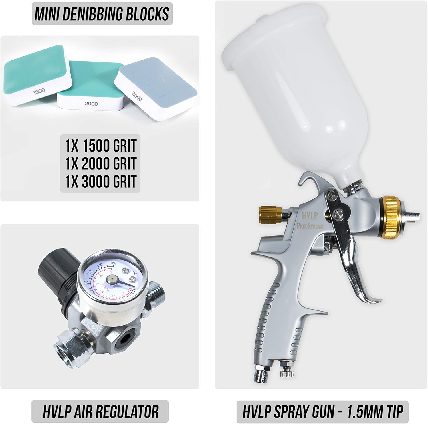 Amazon.com: Pneustream HVLP Spray GunHVLP Air Regulator, Mini Denibbing ...