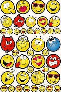 Amazon.com: 258 Emoticon Stickers (6 sheets with 43 stickers per sheet ...