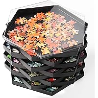 Becko Stackable Puzzle Sorting Trays Jigsaw Puzzle Sorters with Lid Puzzle Accessory for Puzzles ...