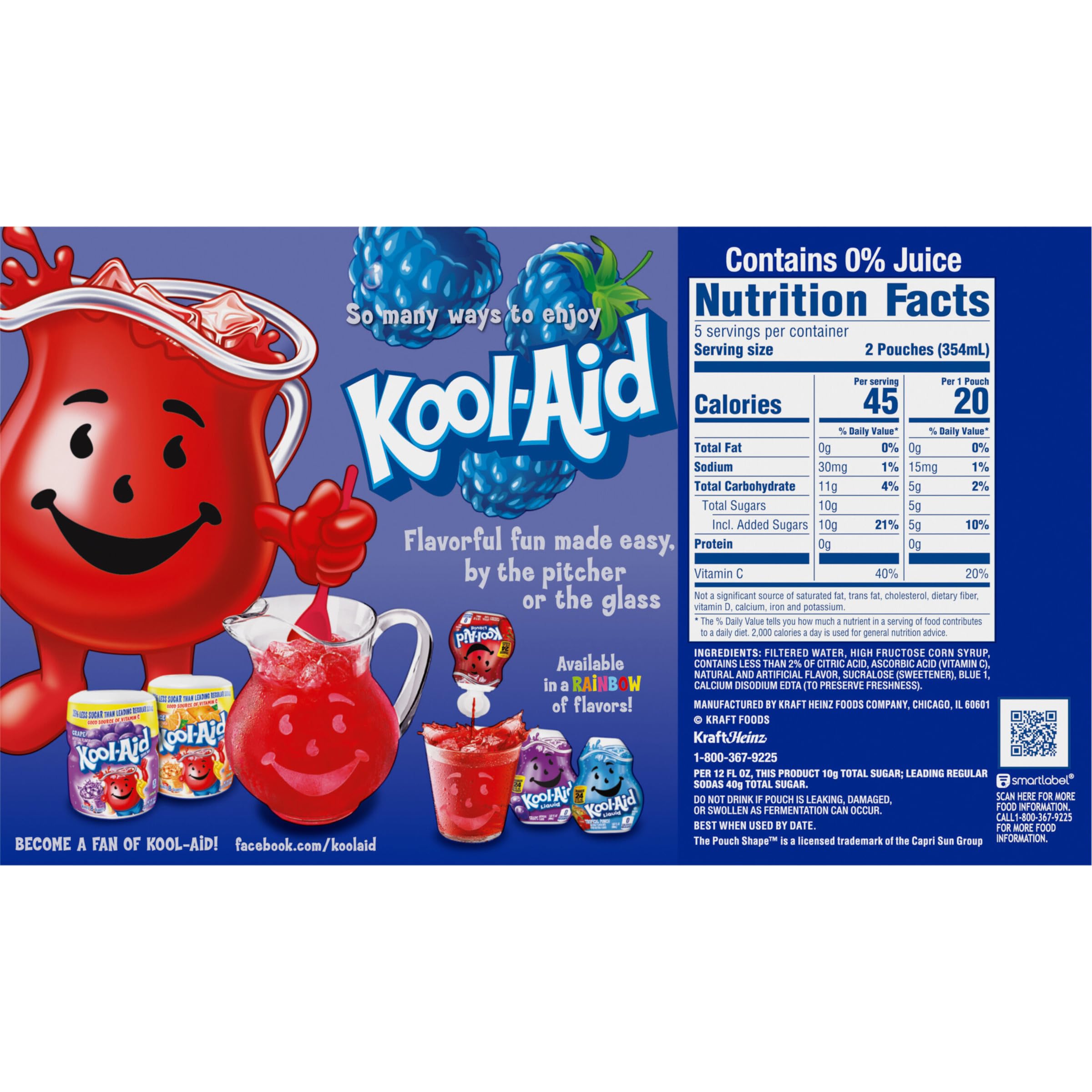 Mua Kool-Aid Jammers Blue Raspberry Flavored Drink, 10 ct Box, 6 fl oz ...