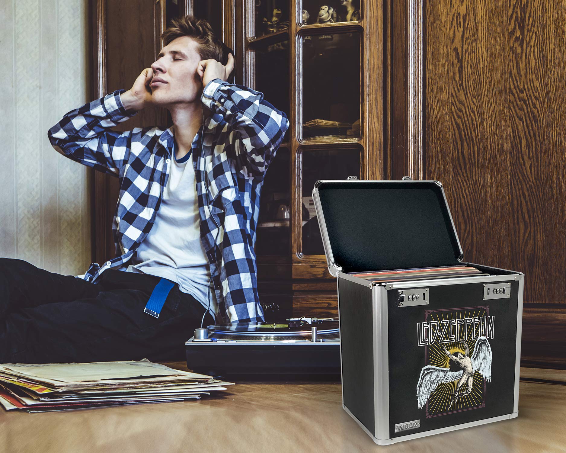 Mua Vaultz Vinyl Record Storage Box - Locking 50 Album Holder ...
