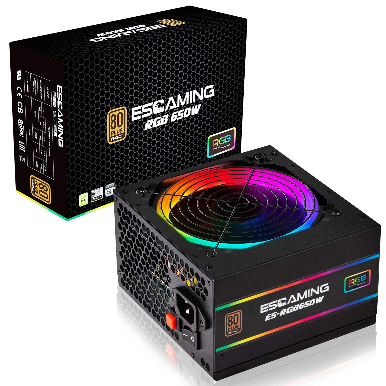 Mua ESGAMING Power Supply 650W, 80+ Bronze Certified PSU, ATX 12V & EPS ...