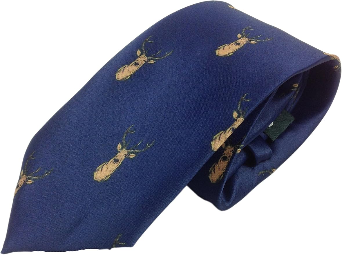 Mens Stag Country Outdoor Tie in Green, Navy Shooting Hunting Farmer ...