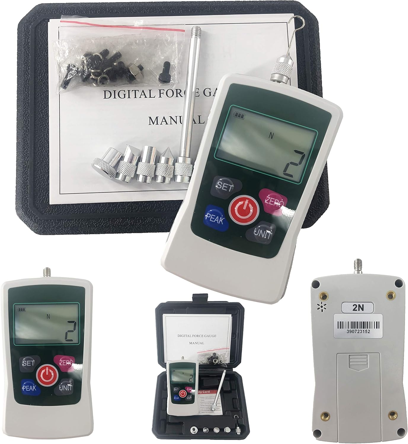 Digital Force Gauge Meter Dynamometer with Measuring Range 2N 0.2kg 0 ...