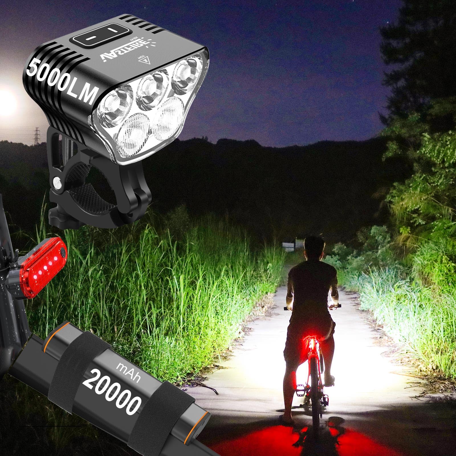 Mua Bike Lights for Night Riding Aluminum Mounts Waterproof Bike Light ...