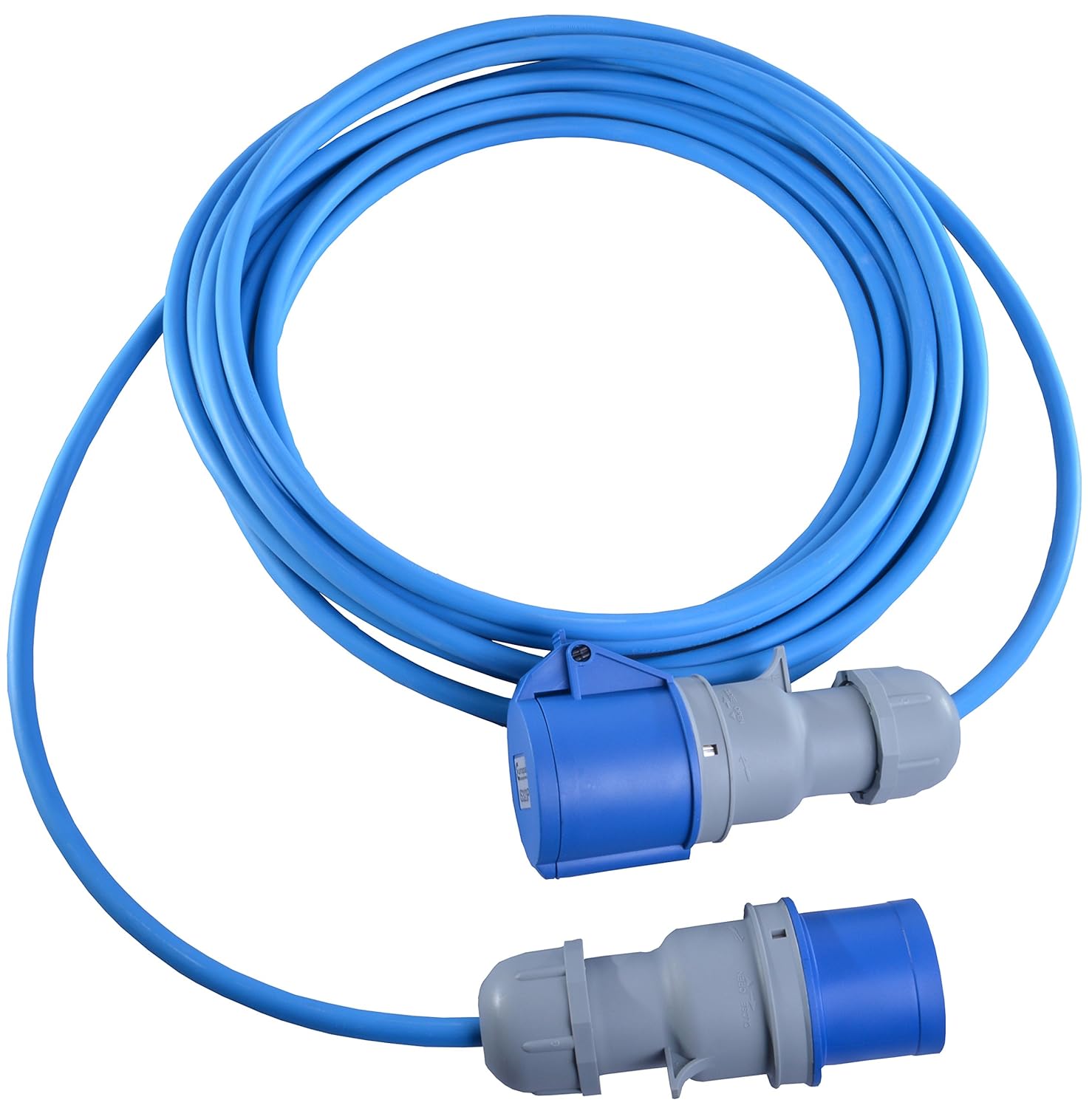 16 AMP to 16 AMP Extension Lead 2.5mm Arctic Blue Cable: Amazon.co.uk ...