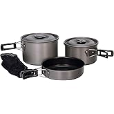 Amazon.com : Texsport Trailblazer Black Ice 5 pc Hard Anodized Camping ...