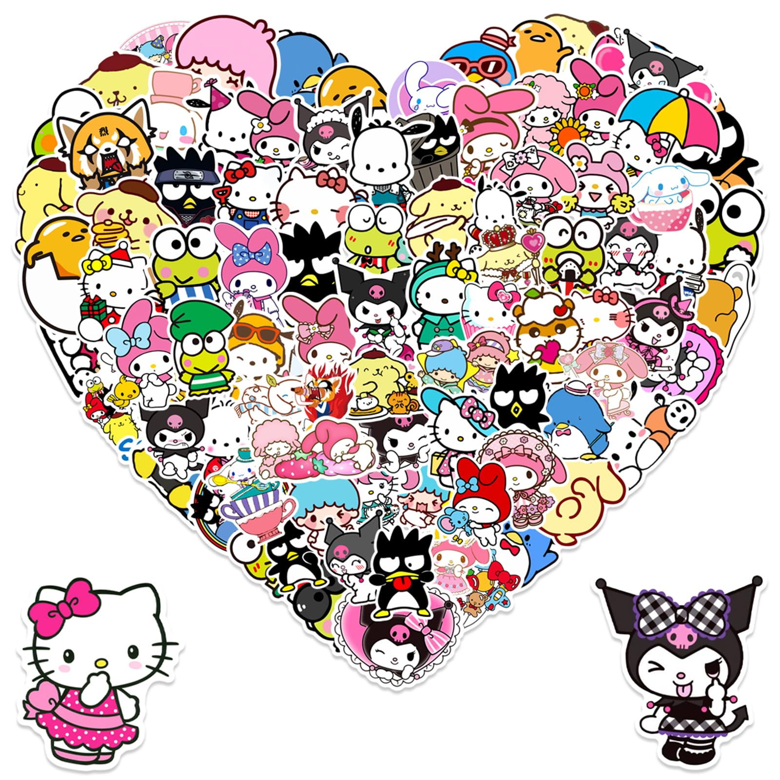 Mua 100Pcs Cute Cartoon Characters Stickers Pack Decals Assorteds ...