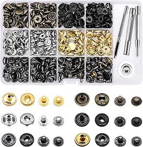 Amazon.com: 120 Set Leather Snap Fasteners Kit, 12.5mm Metal Button ...