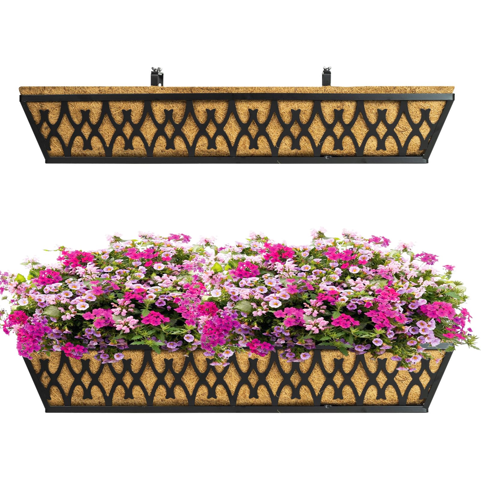 2 Pack 30 Inch Window Boxes Planters Railing Planter Box with ...