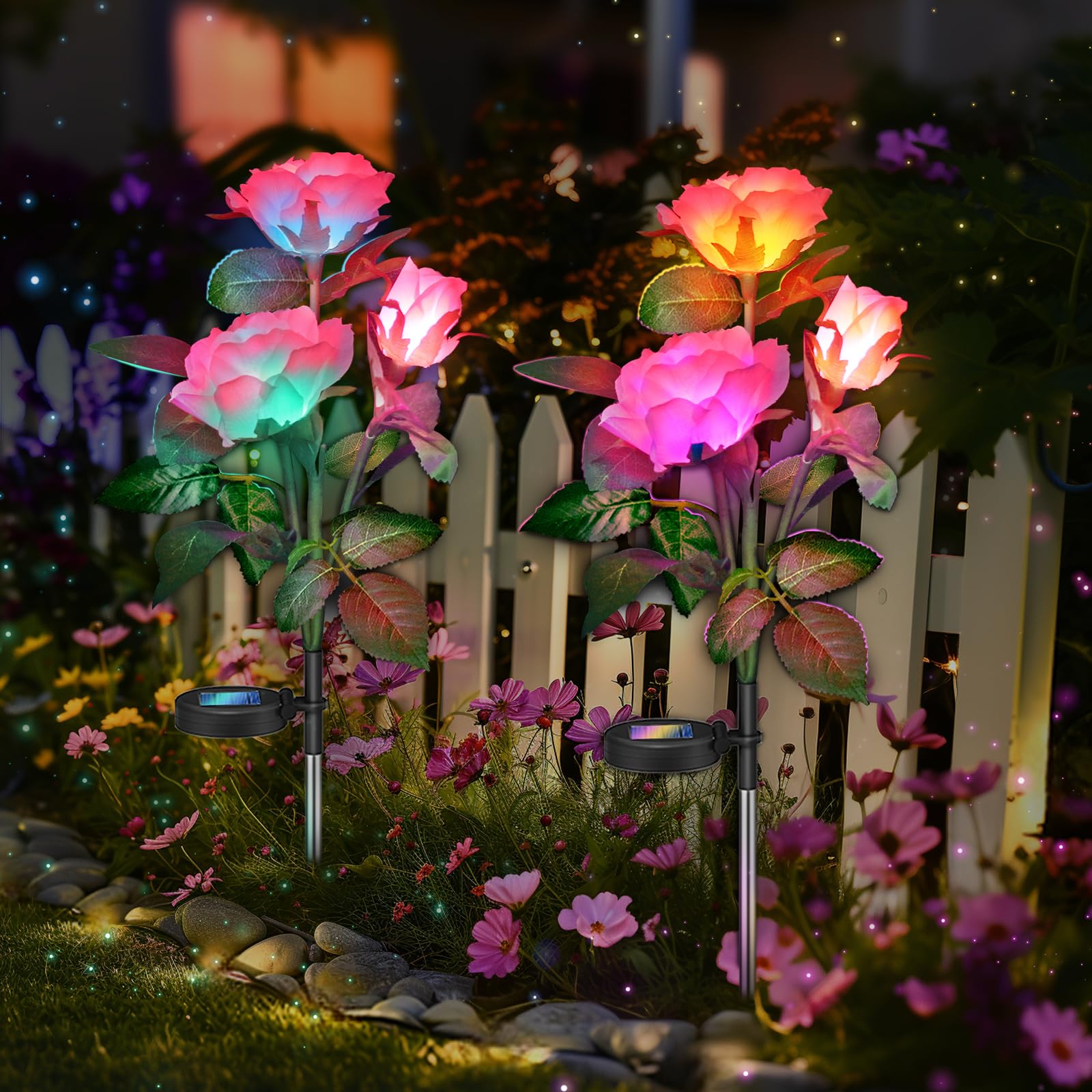 Rose Lights Solar Powered for Women: Garden Light Waterproof for Yard ...