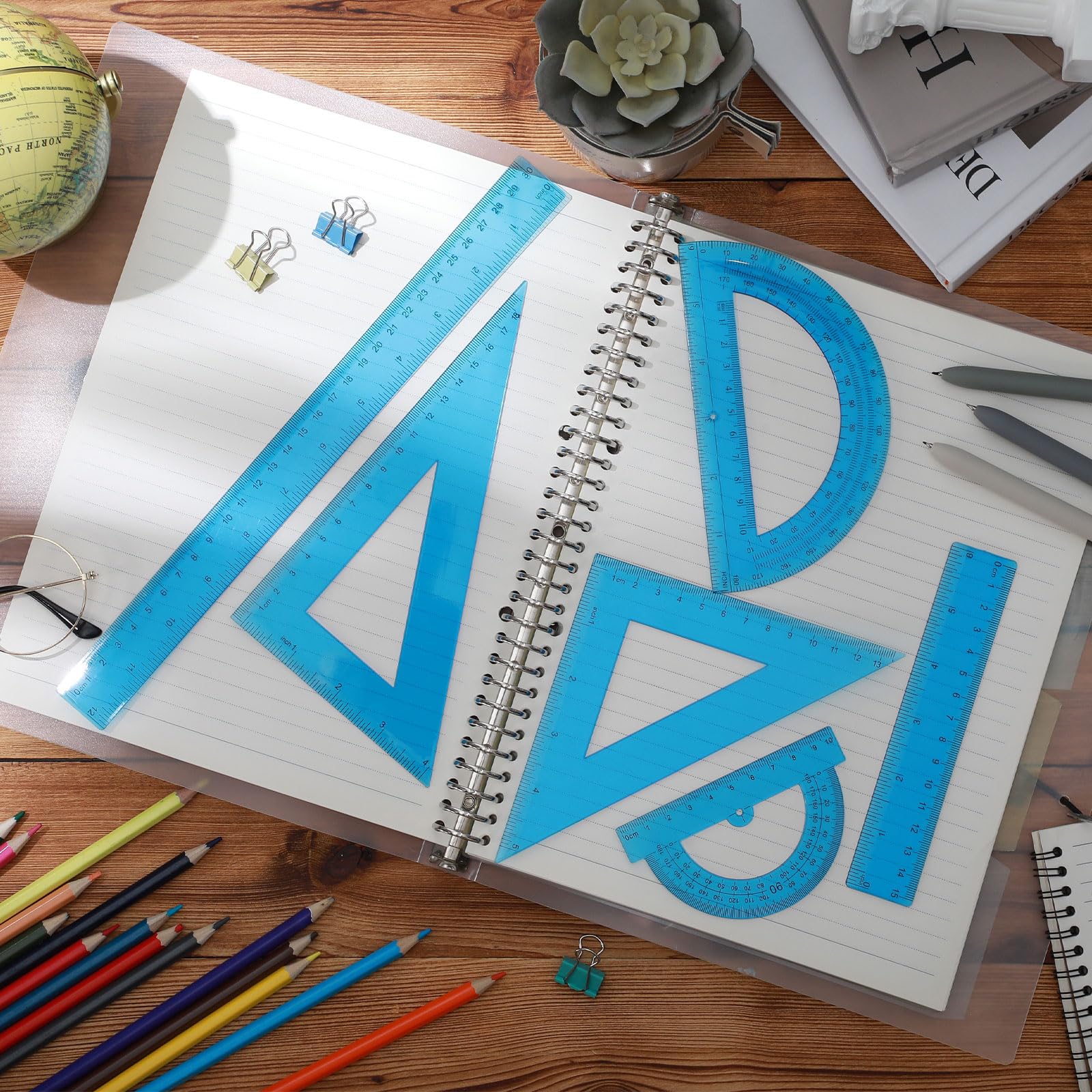 Mua Tenare 1 Set Plastic Ruler Math Set Includes Protractor, Triangle ...