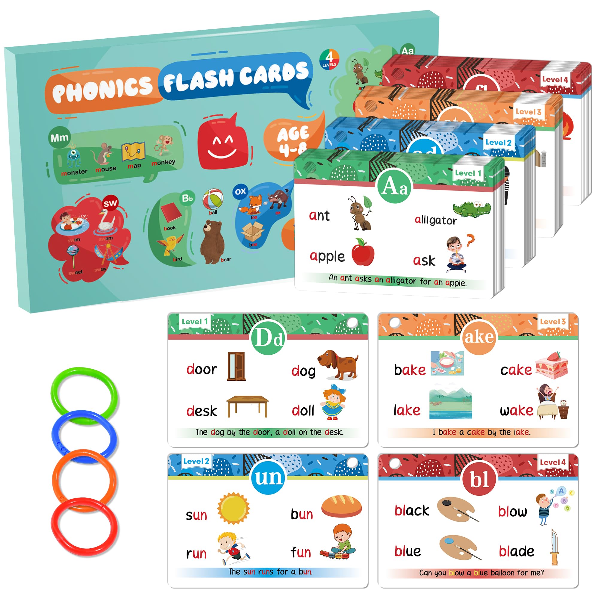 Mua Sight Words Flash Cards with Pictures & Sentences, 450+ Common ...