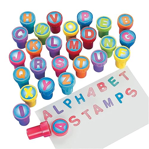 Alphabet Letter Stamps - Full Set - 26 Letters in Assorted Ink Colors ...